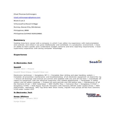 Chad Collmorgen CV | DOCX