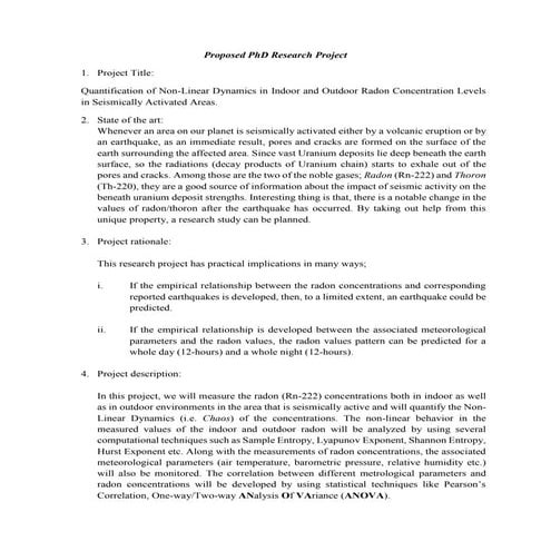 My PhD Research Proposal-Jamal Ahmed | PDF | Geology | Science