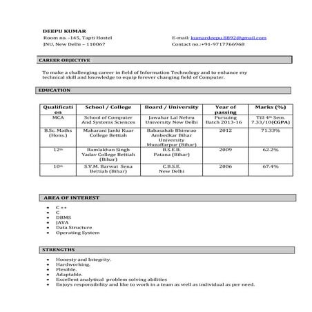 DEEPU KUMAR CV | PDF