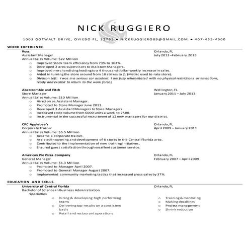 Nick Ruggiero Resume | DOCX