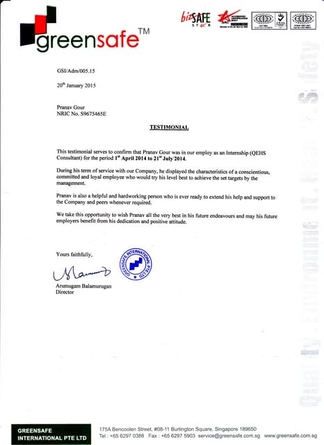 Jørgen S Lien - arbeidsattest | PDF