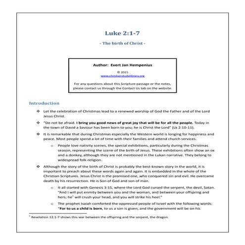 Luke 2.1-7-1 | PDF