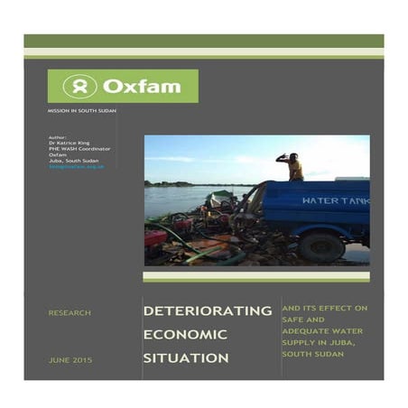 Deteriorating Economic Situation and Its Effect on Safe and Adequate Water Supply in Juba ...