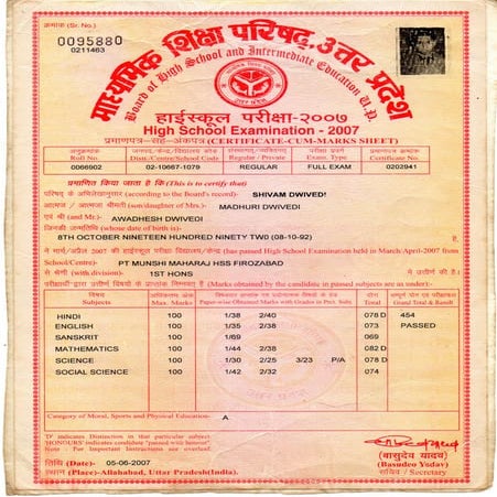 10th marksheet | PDF