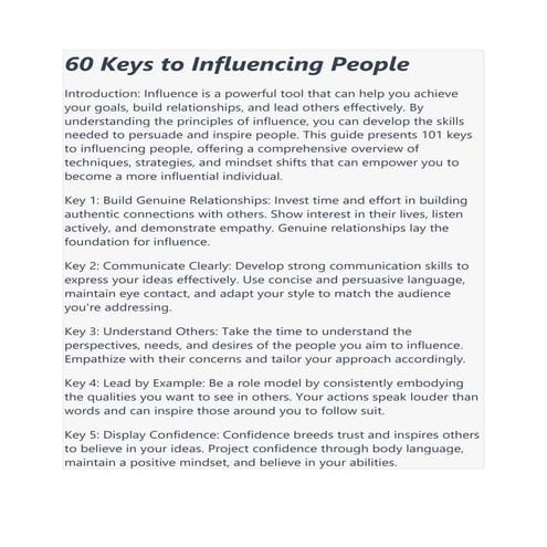 60 Keys to Influencing People.docx