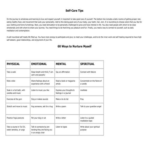 60 self care tips | PPT
