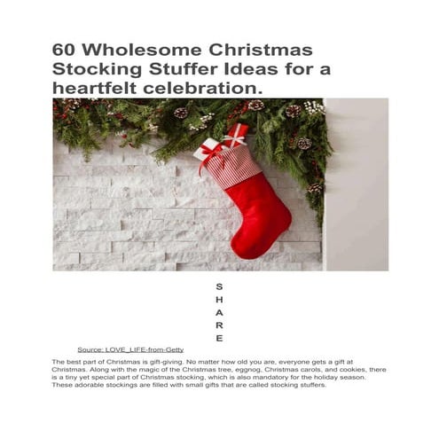 60 Wholesome Christmas Stocking Stuffer Ideas for a heartfelt ...