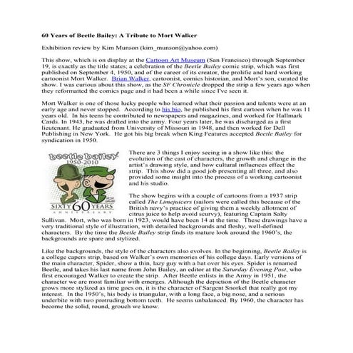 60 Years of Beetle Bailey: A Tribute to Mort Walker | PDF