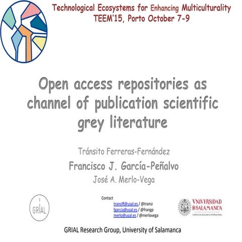 Open access repositories as channel of publication scientific grey ...