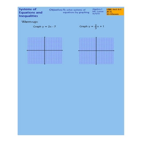 6-1 Solving Systems - Graphing.pdf | Physics | Science