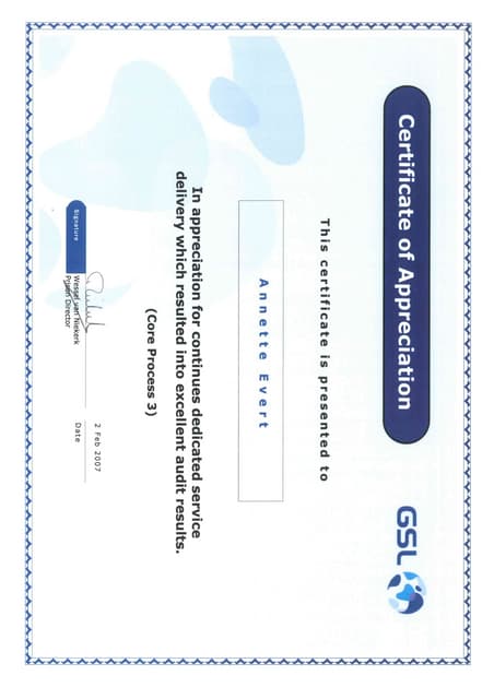 G4S Certificate of Competence 2001 - 2 | PDF