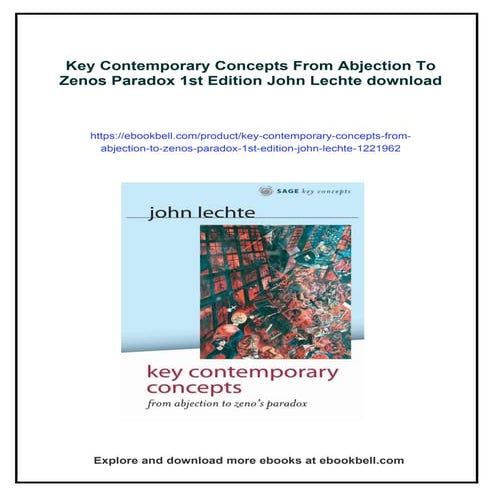Key Contemporary Concepts From Abjection To Zenos Paradox 1st Edition ...