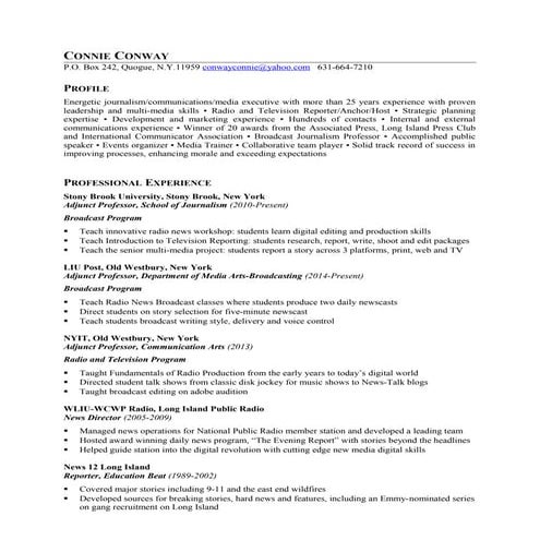 CONNIE CONWAY RESUME` | DOC