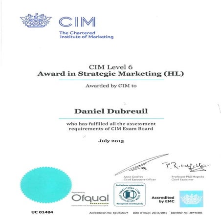 CIM_Strategic marketing award | PDF