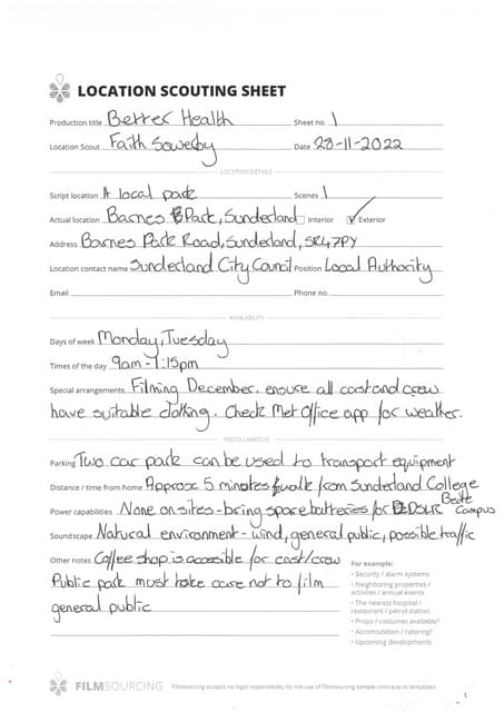 My House- Location Scouting | PDF