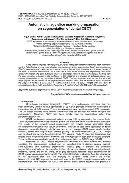Study Analysis on Teeth Segmentation Using Level Set Method | PDF