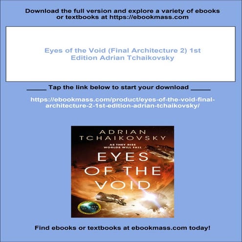 Eyes of the Void (Final Architecture 2) 1st Edition Adrian Tchaikovsky ...