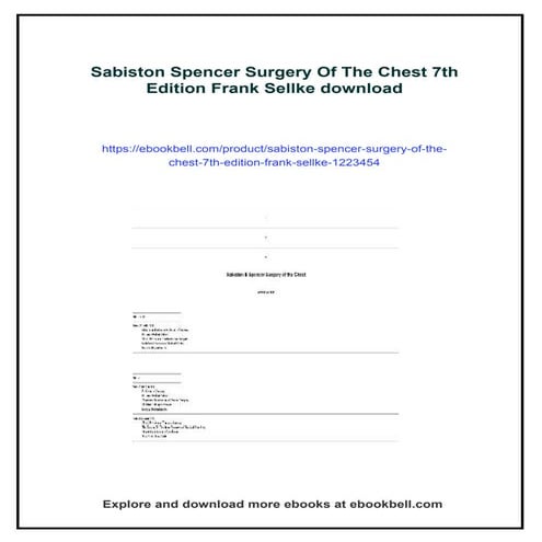 Sabiston Spencer Surgery Of The Chest 7th Edition Frank Sellke | PDF