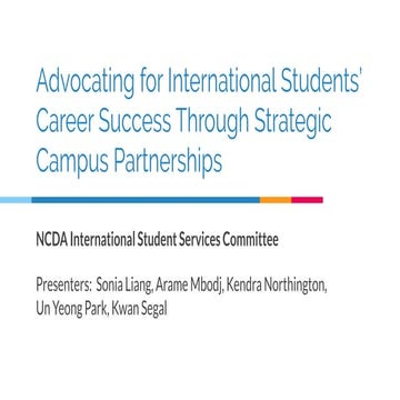Advocating for International Students' Career Success Through Strategic ...
