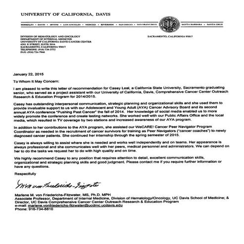 Rec letter for Casey Leal | PDF