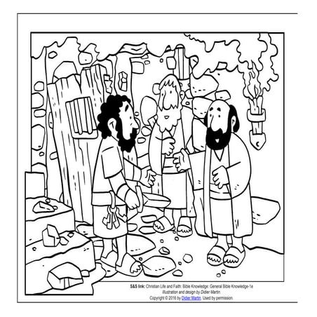Coloring page- The acts of the apostles: Prison doors and a jailor's ...