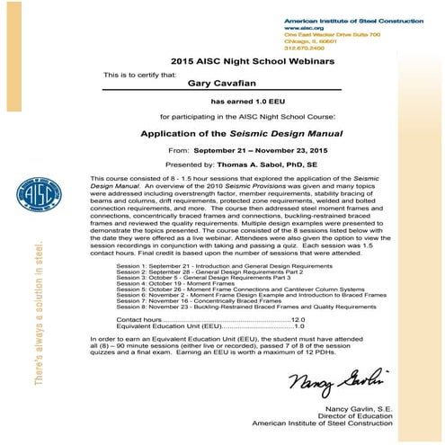 EEU's Certificates Gary Cavafian-5 | PDF