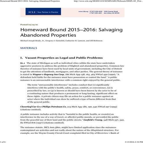 Homeward Bound 2015-2016_ Salvaging Abandoned Properties | PDF