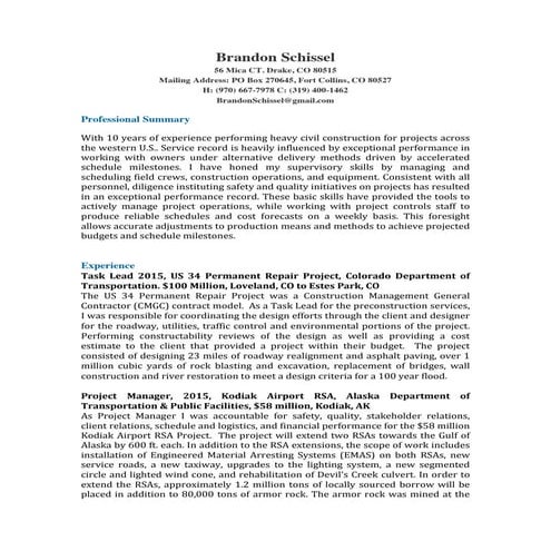 Resume_Brandon Schissel | PDF