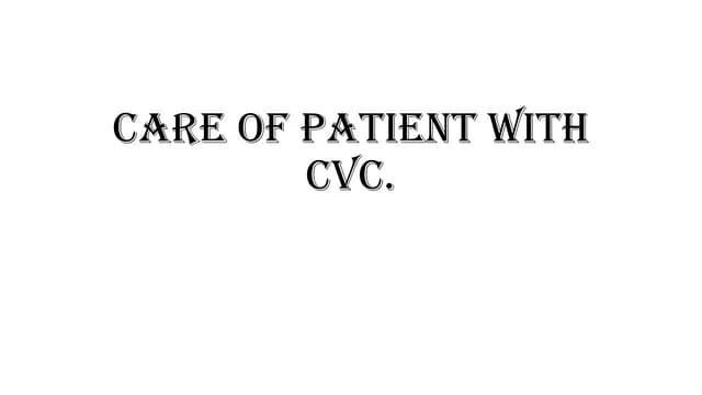 Central venous pressure monitoring | PPTX