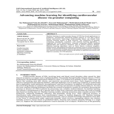 Advancing machine learning for identifying cardiovascular disease via granular computing | PDF