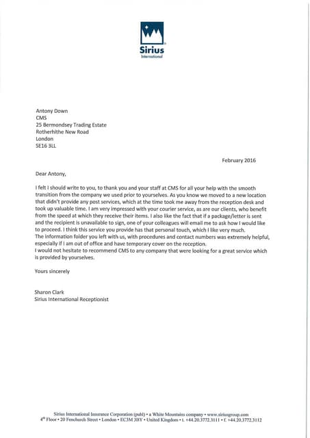 QHC letter of reference. | PDF