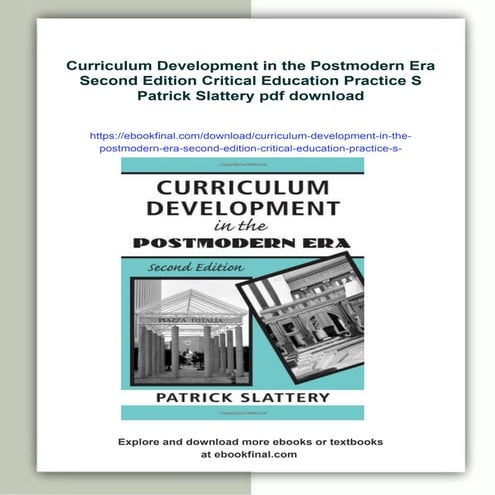 Curriculum Development in the Postmodern Era Second Edition Critical Education Practice S ...