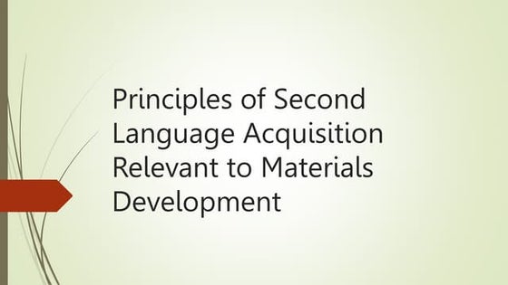Principles Of Second Language Acquisition 1pdf