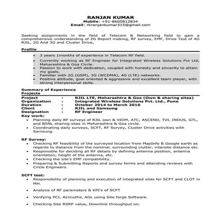 Ranjan updated Resume | DOC