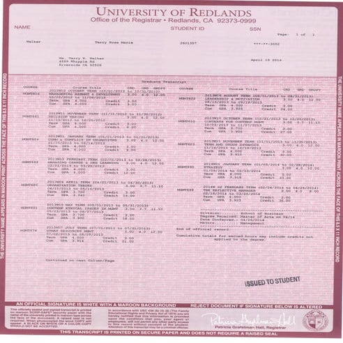 Master Degree Transcripts (UofR)0001 | PDF