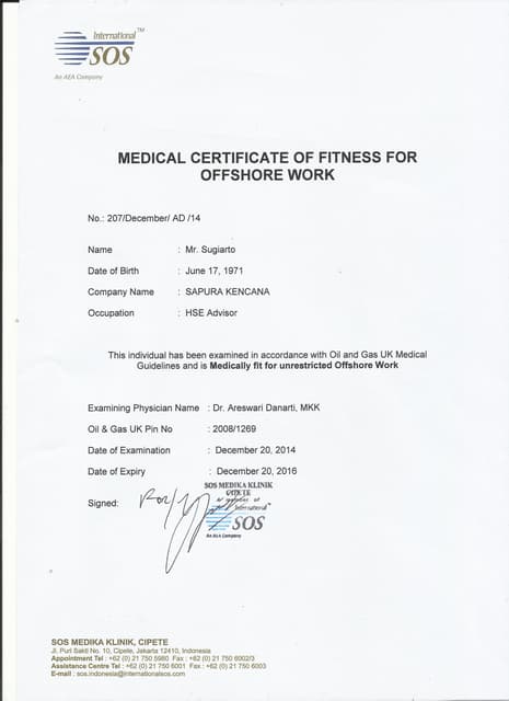 Sugiarto employment reference. Leighton Offshore - Copy | PDF