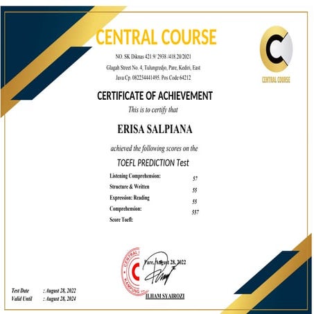 toefl certification for everyone to compare | DOCX