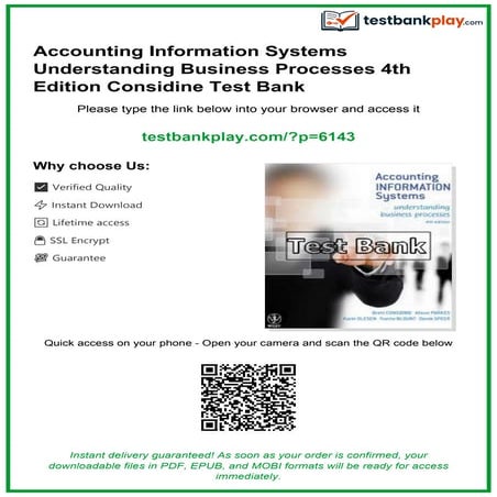 Comprehensive Test Bank for Accounting Information Systems 4th Edition ...