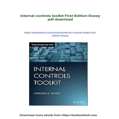 Internal controls toolkit First Edition Doxey | PDF