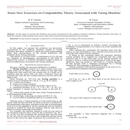 Some New Exercises On Computability Theory Associated With Turing Machine Pdf 0048