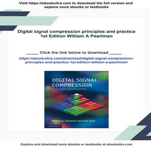 Digital signal compression principles and practice 1st Edition William ...