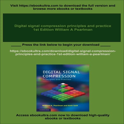 Digital signal compression principles and practice 1st Edition William ...