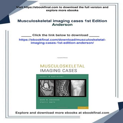 Musculoskeletal imaging cases 1st Edition Anderson | PDF