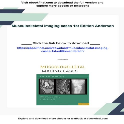 Musculoskeletal imaging cases 1st Edition Anderson | PDF