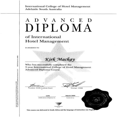 ICHM Advanced Diploma | PDF