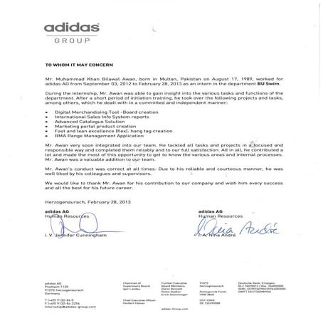 adidas internship | PDF | Business and Finance