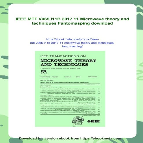 IEEE MTT V065 I11B 2017 11 Microwave theory and techniques Fantomasping ...