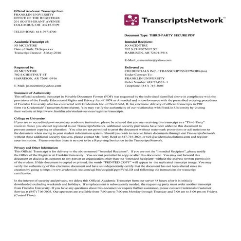 JM Transcript | PDF | Undergraduate Education | College Education