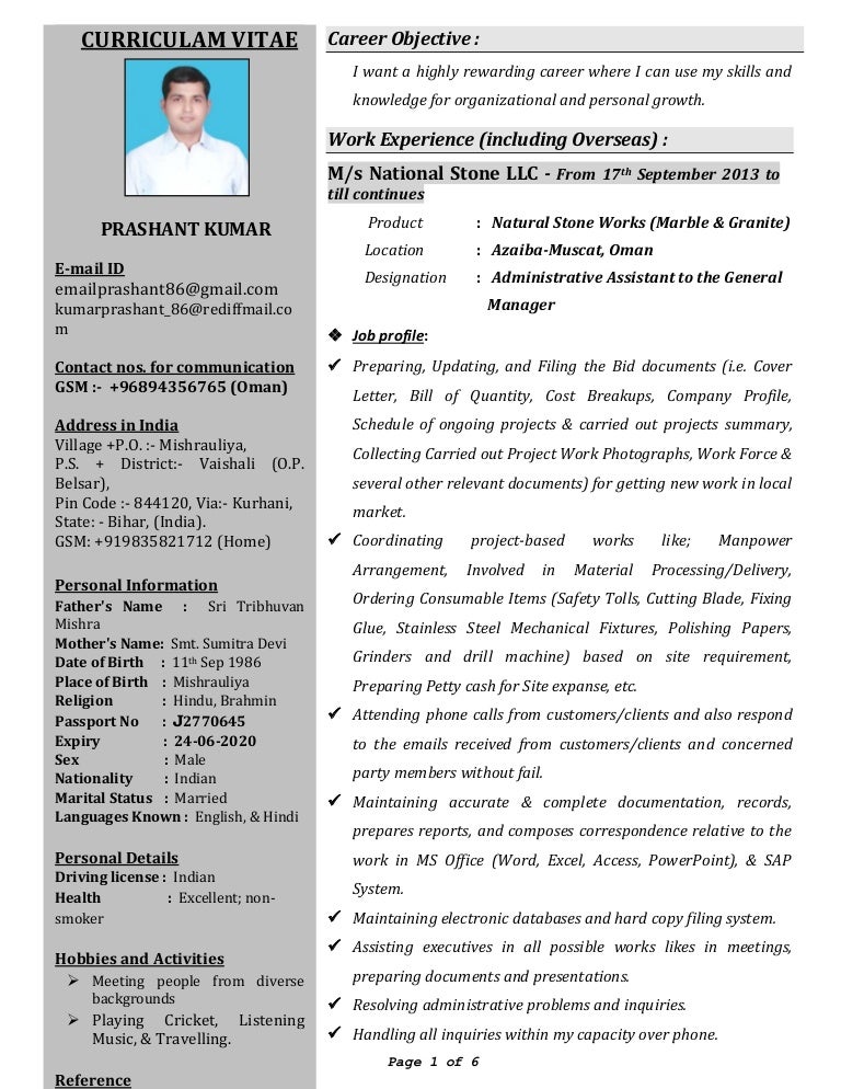 Curriculum Vitae -Prashant Kumar Curriculum Vitae -Prashant Kumar
