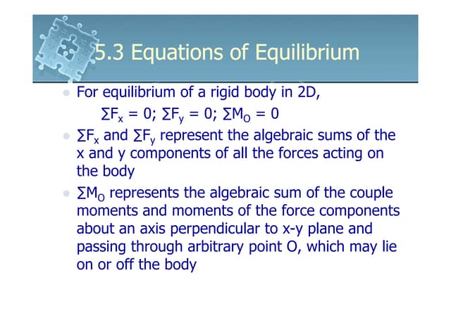 Equilibrium and Equation of Equilibrium:2D
